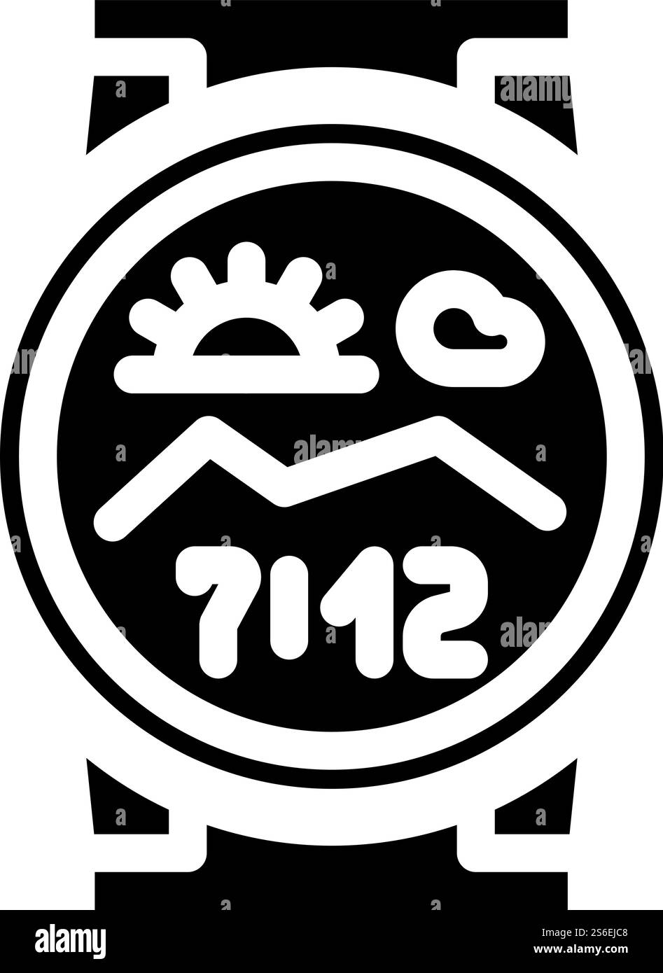 wrist tracker with watch glyph icon vector. wrist tracker with watch ...