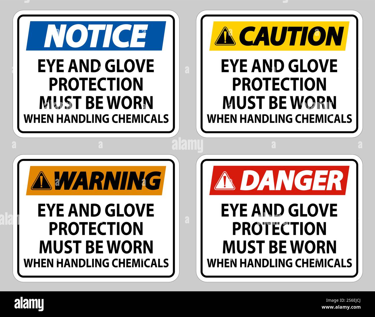 Eye and Glove Protection Must Be Worn When Handling Chemicals Stock Vector Image & Art - Alamy