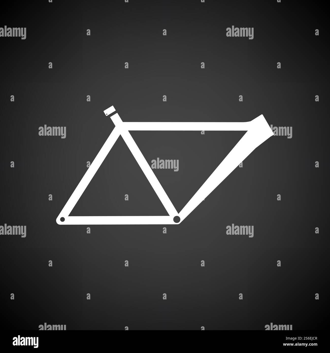 Bike Frame Icon. White on Black Background. Vector Illustration Stock ...