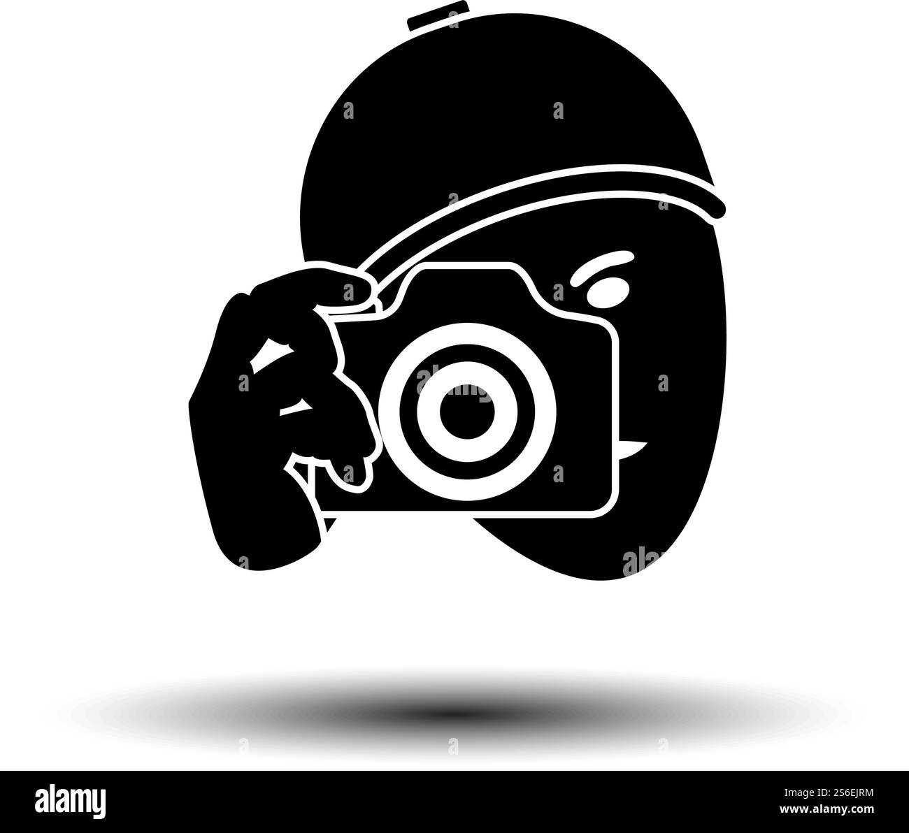 Detective With Camera Icon. Black on White Background With Shadow ...