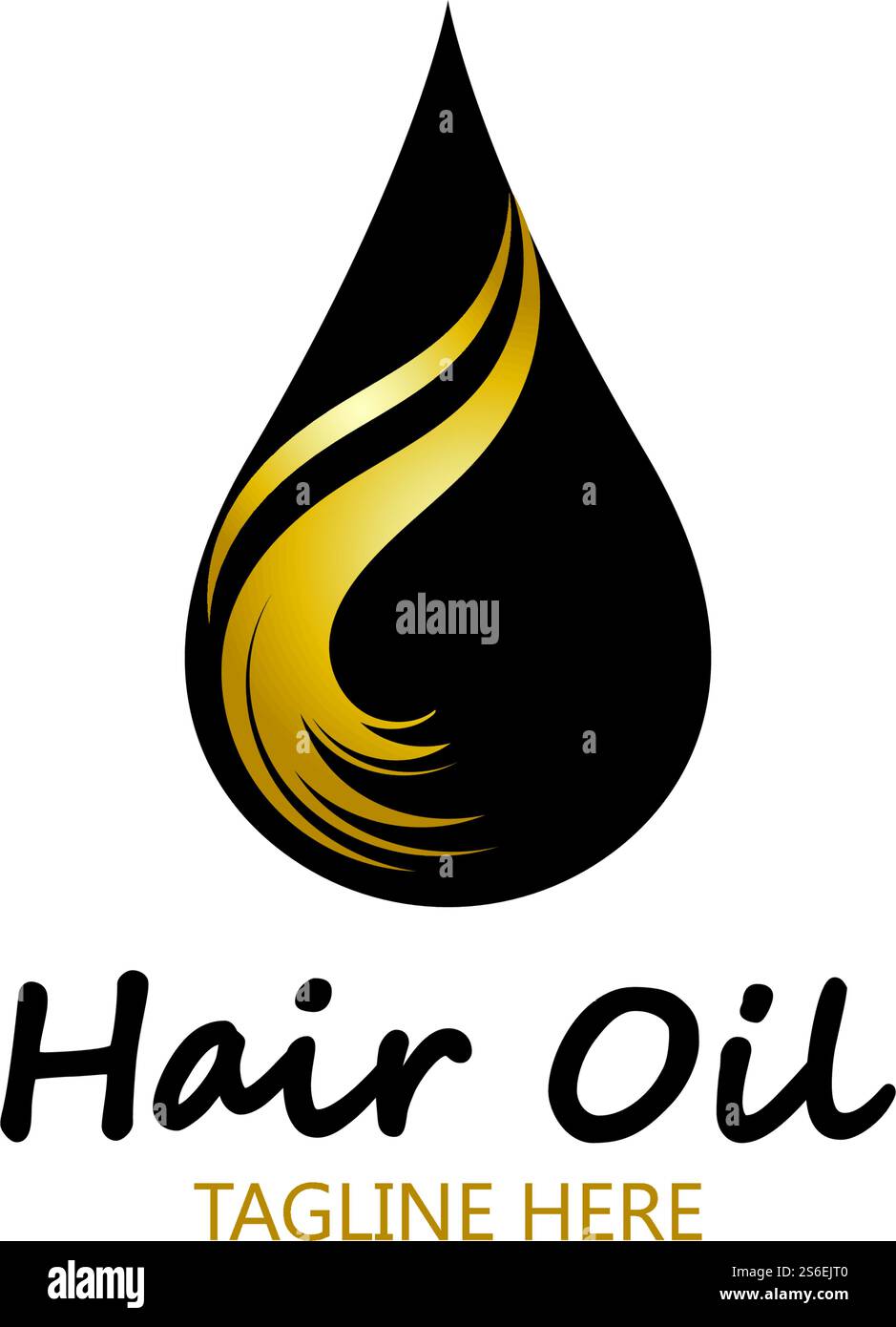 hair oil essential logo with drop oil and hair logo symbol-vector Stock ...