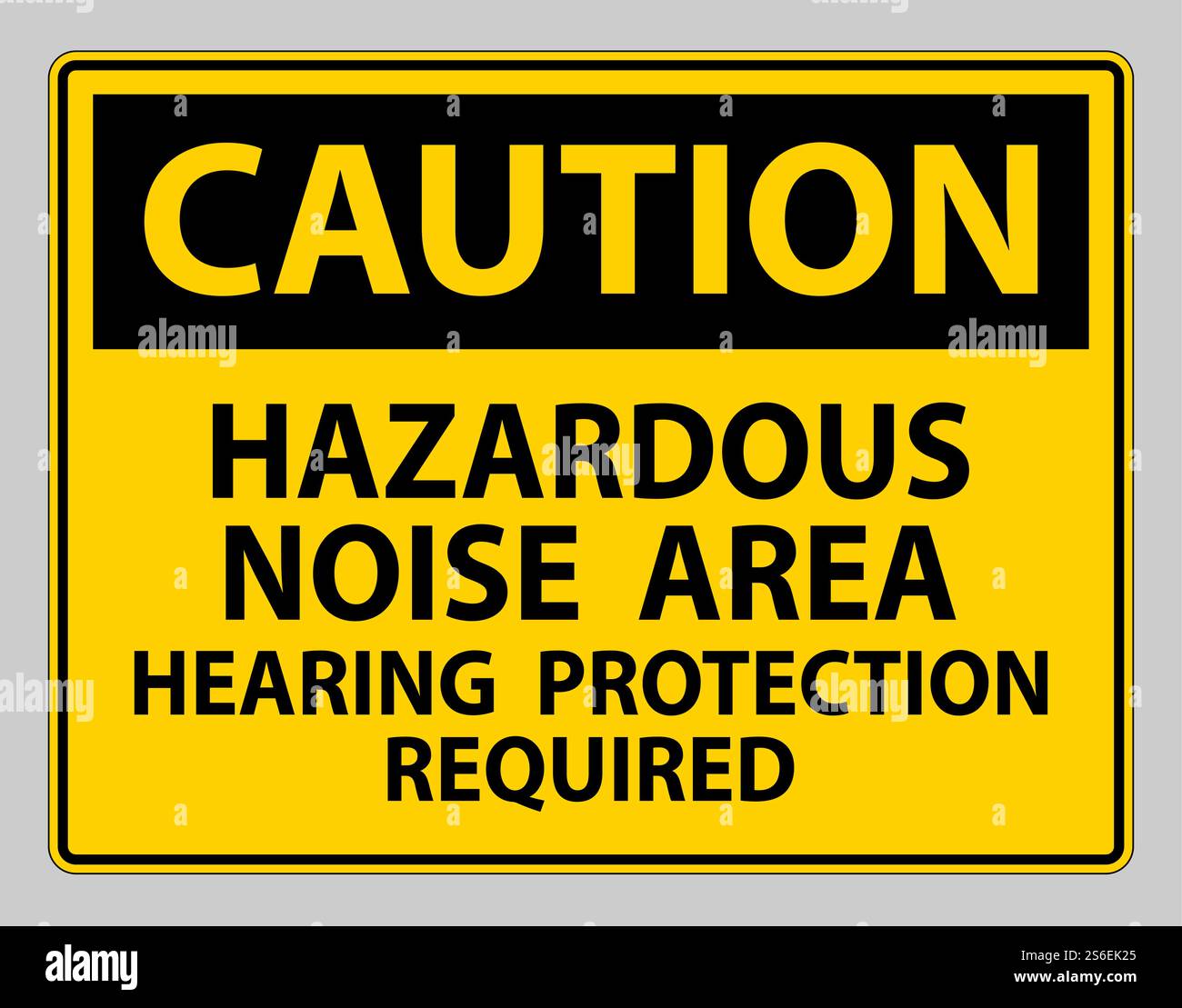 Caution Sign Hazardous Noise Area Hearing Protection Required Stock ...