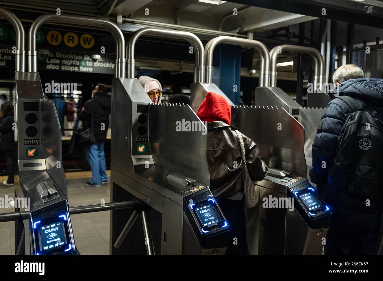 New York, USA. 16th Jan, 2025. Turnstile 'fins' or spikeys samples ...
