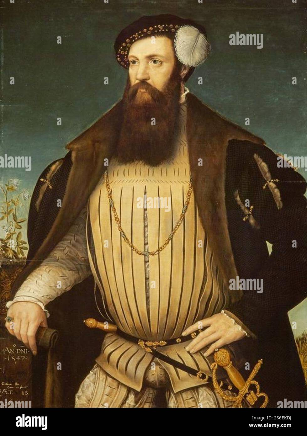 Gerlach Flicke - Portrait of a Man, probably John Digby of Ab Kettleby ...