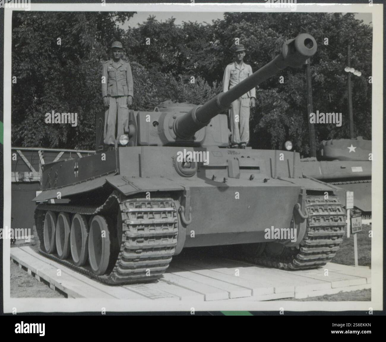 German Heavy Tank Tiger I (PzKpfw VI) on Display in 1944 Stock Photo ...