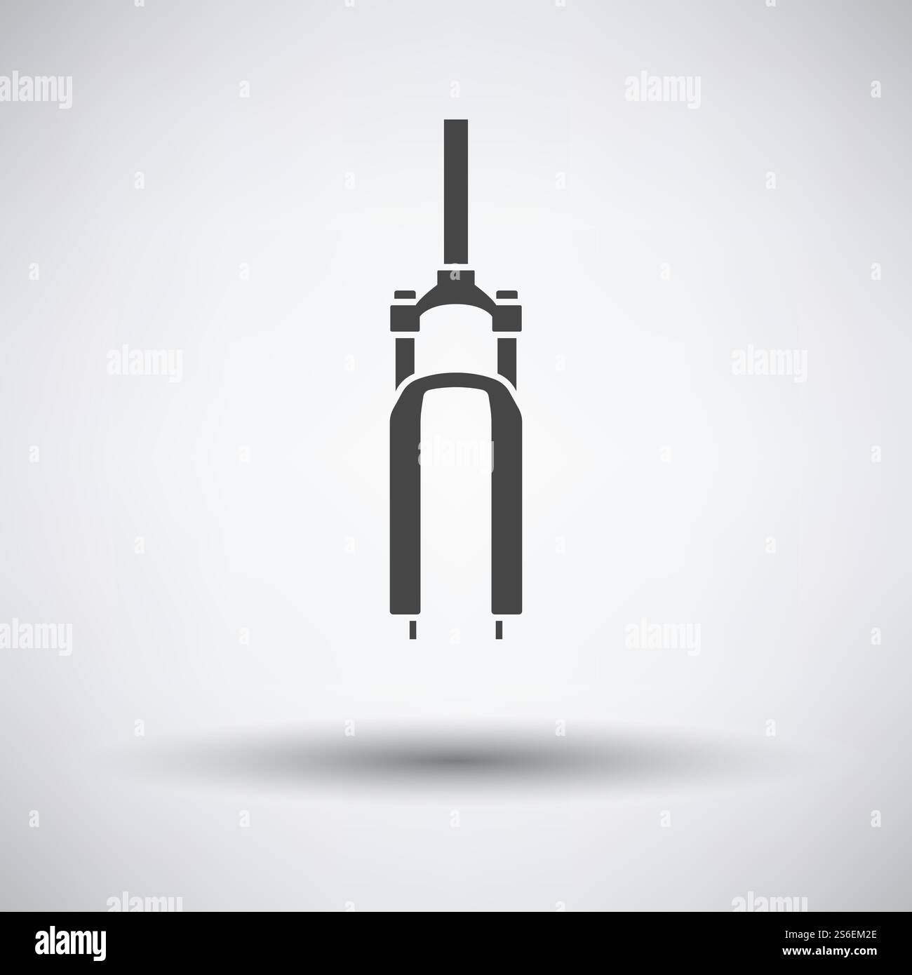 Bike Fork Icon. Dark Gray on Gray Background With Round Shadow. Vector ...