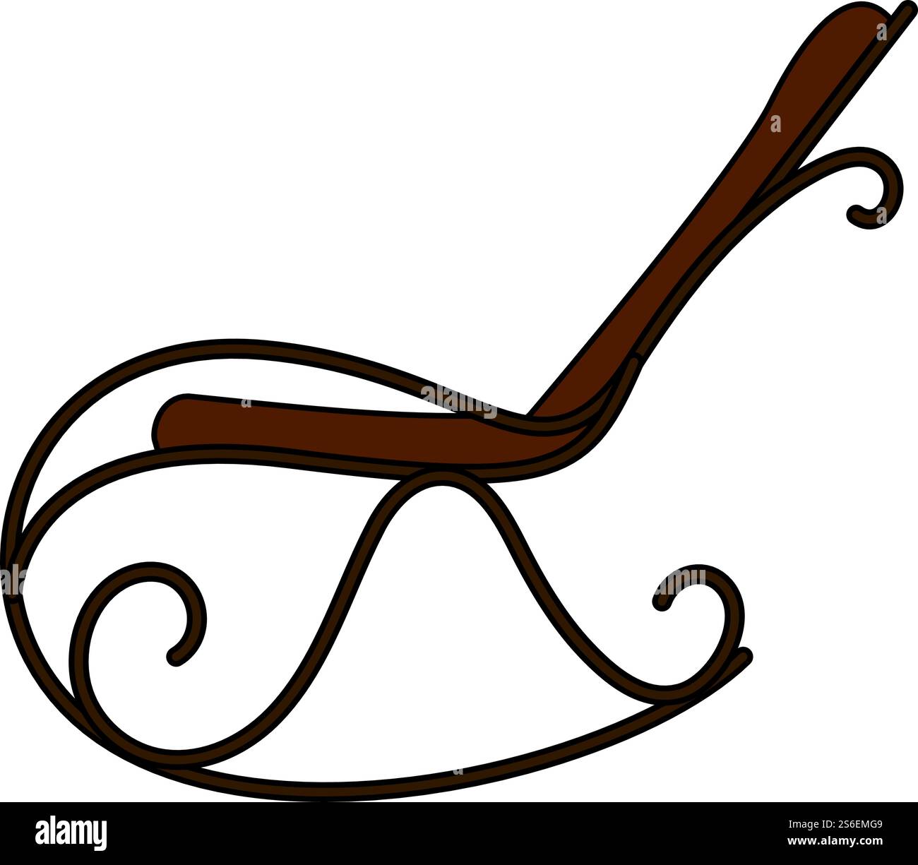 Rocking Chair Icon. Editable Outline With Color Fill Design. Vector ...