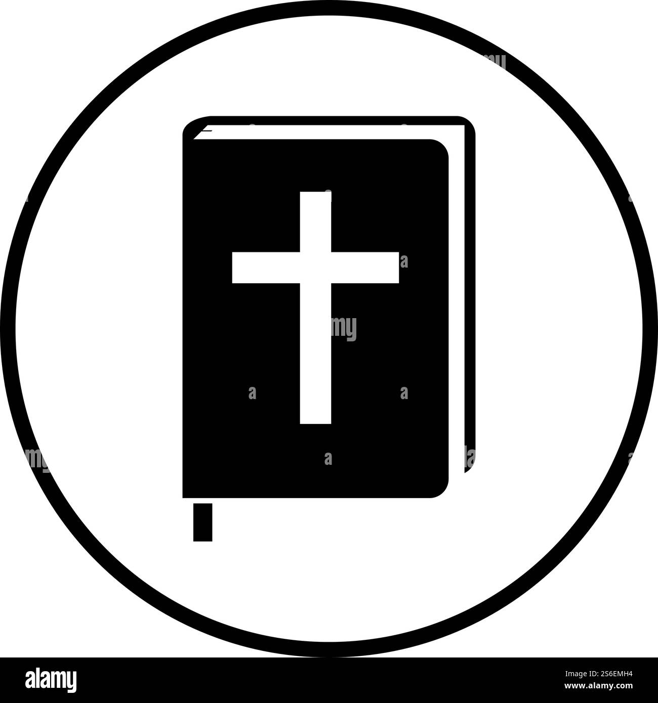 Holly Bible Icon. Thin Circle Stencil Design. Vector Illustration Stock ...