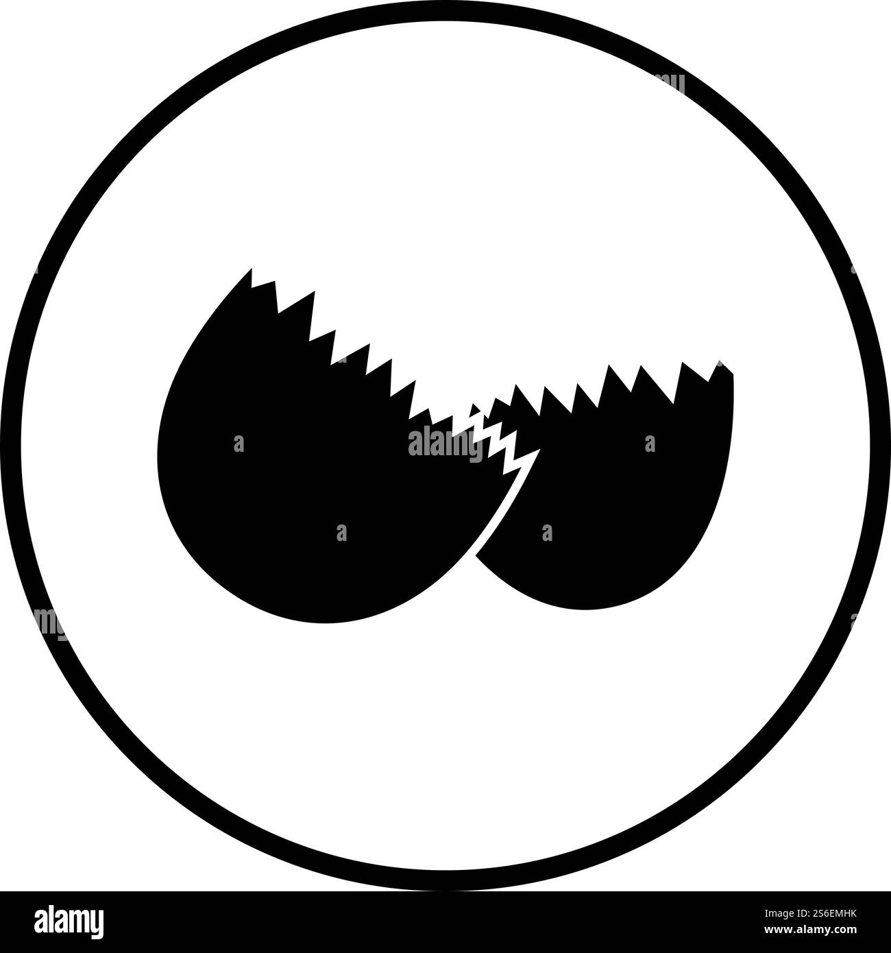 Empty Egg Shell Icon. Thin Circle Stencil Design. Vector Illustration ...