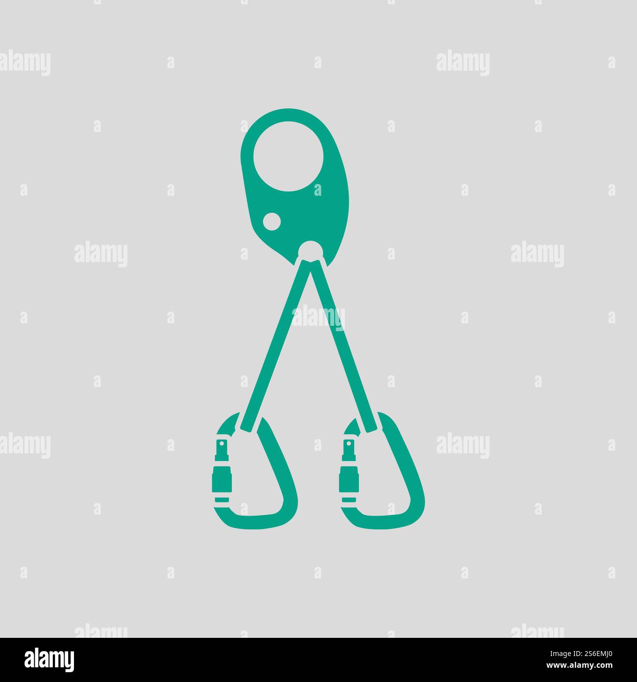 Alpinist Self Rescue System Icon. Green on Gray Background. Vector ...