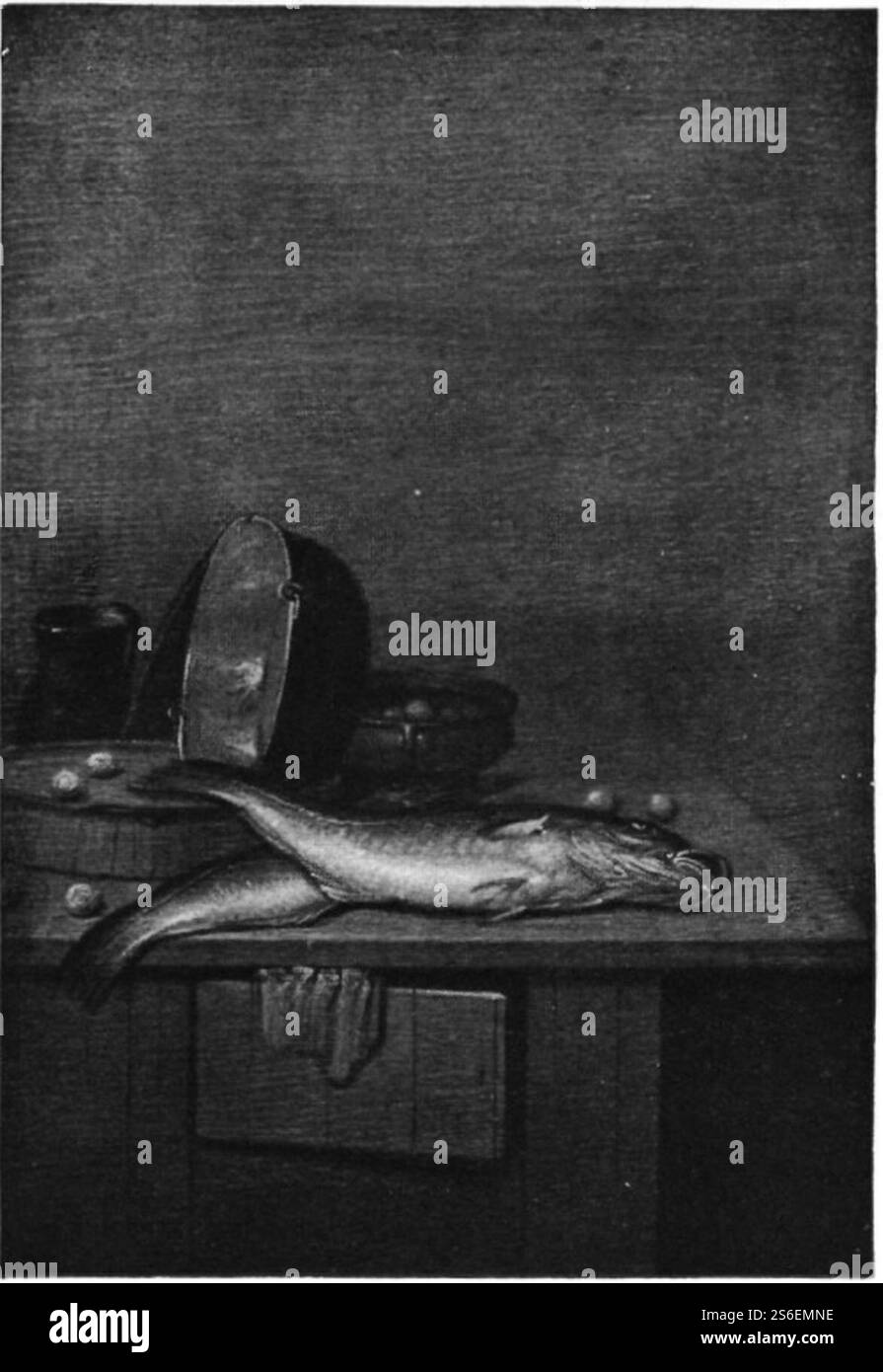 Gerret Willemsz Heda - Still life with two fish Stock Photo - Alamy