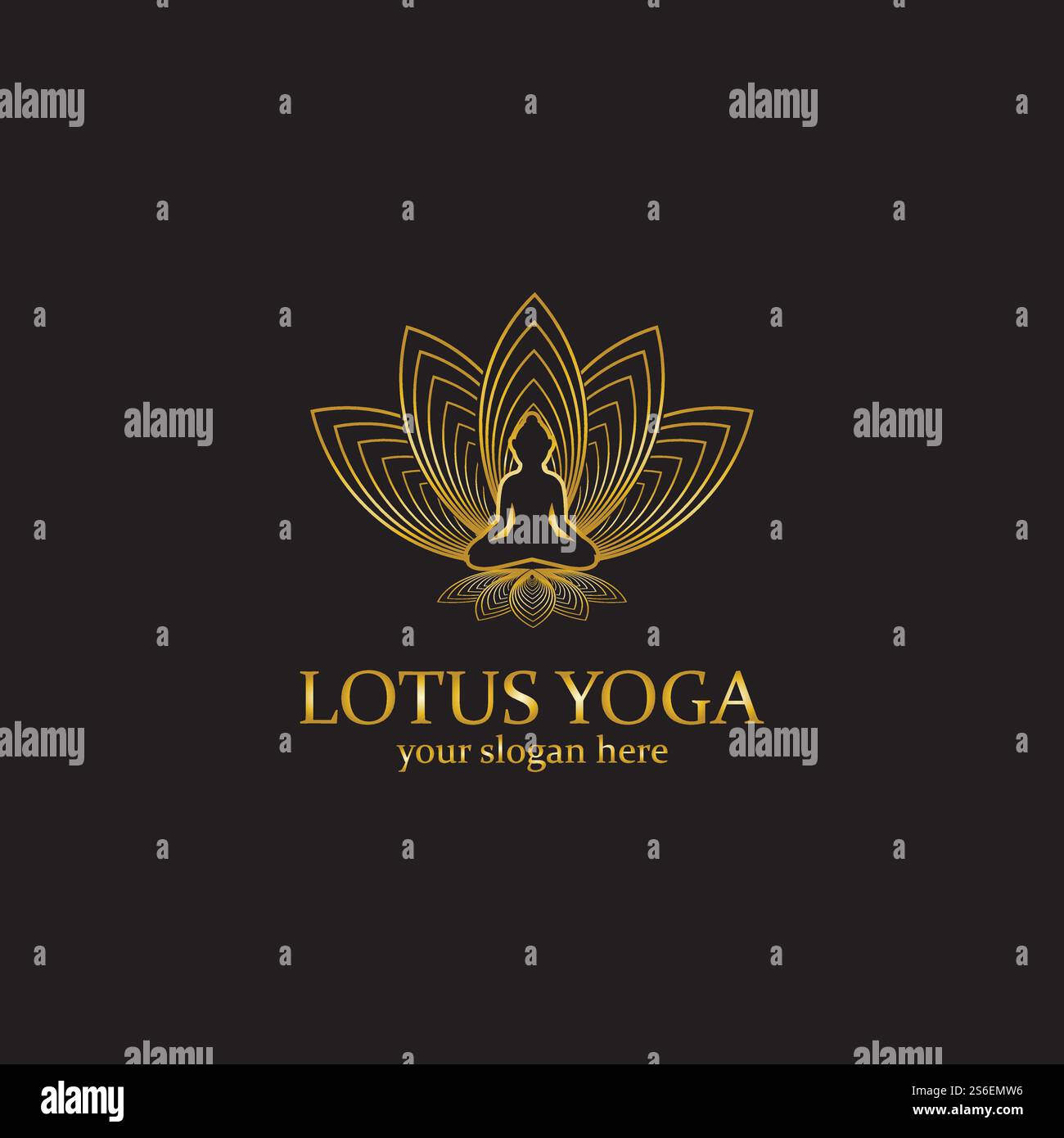 yoga logo design stock. human meditation in lotus flower vector illustration Stock Vector Image ...