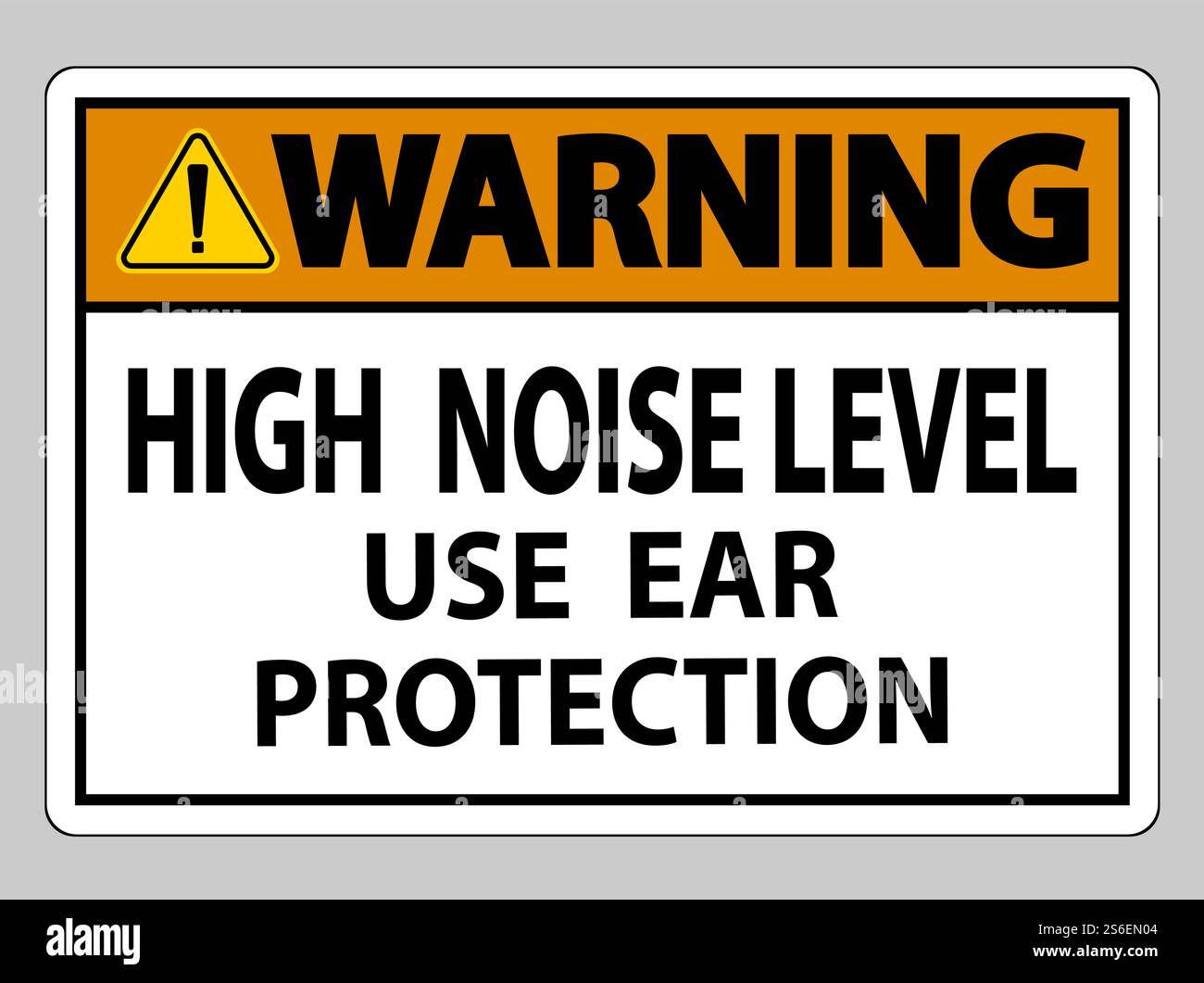 Warning Sign High Noise Level Use Ear Protection on White Background ...