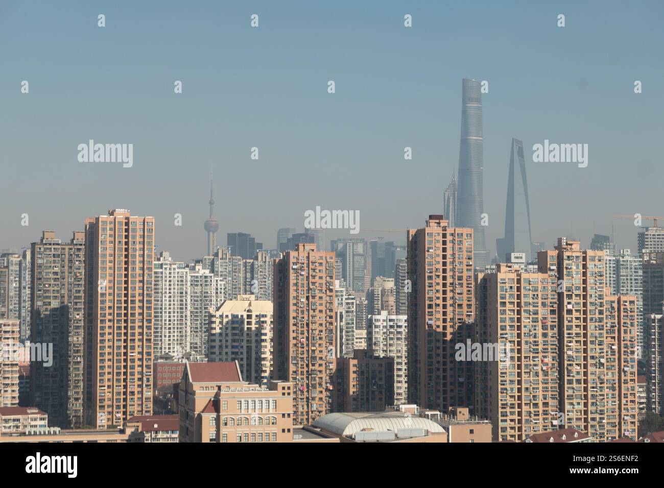 SHANGHAI, CHINA - JANUARY 17, 2025 - Urban residences and landmarks in ...