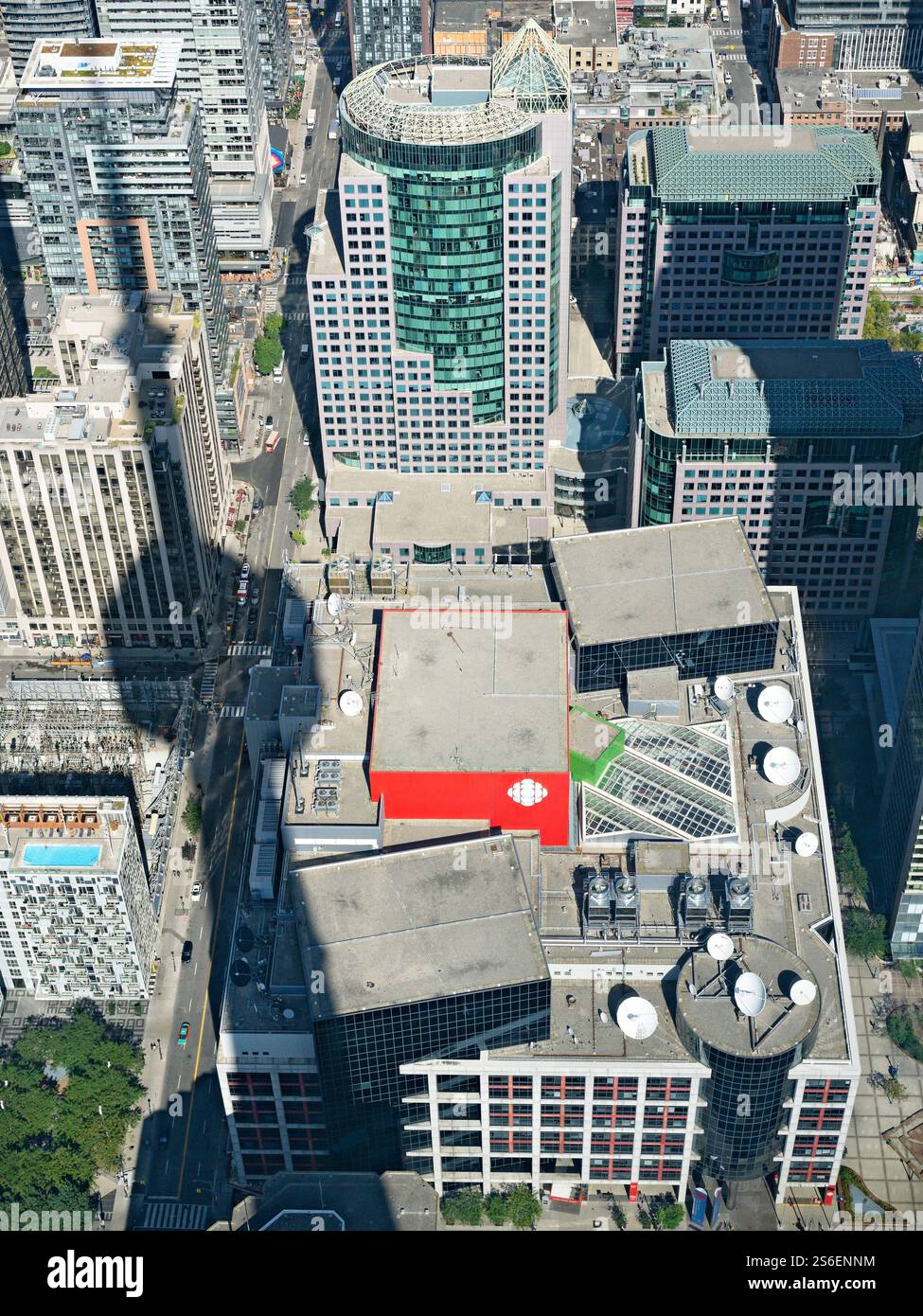 Toronto Canada / Toronto Cityscape aerial view from CN Tower looking ...