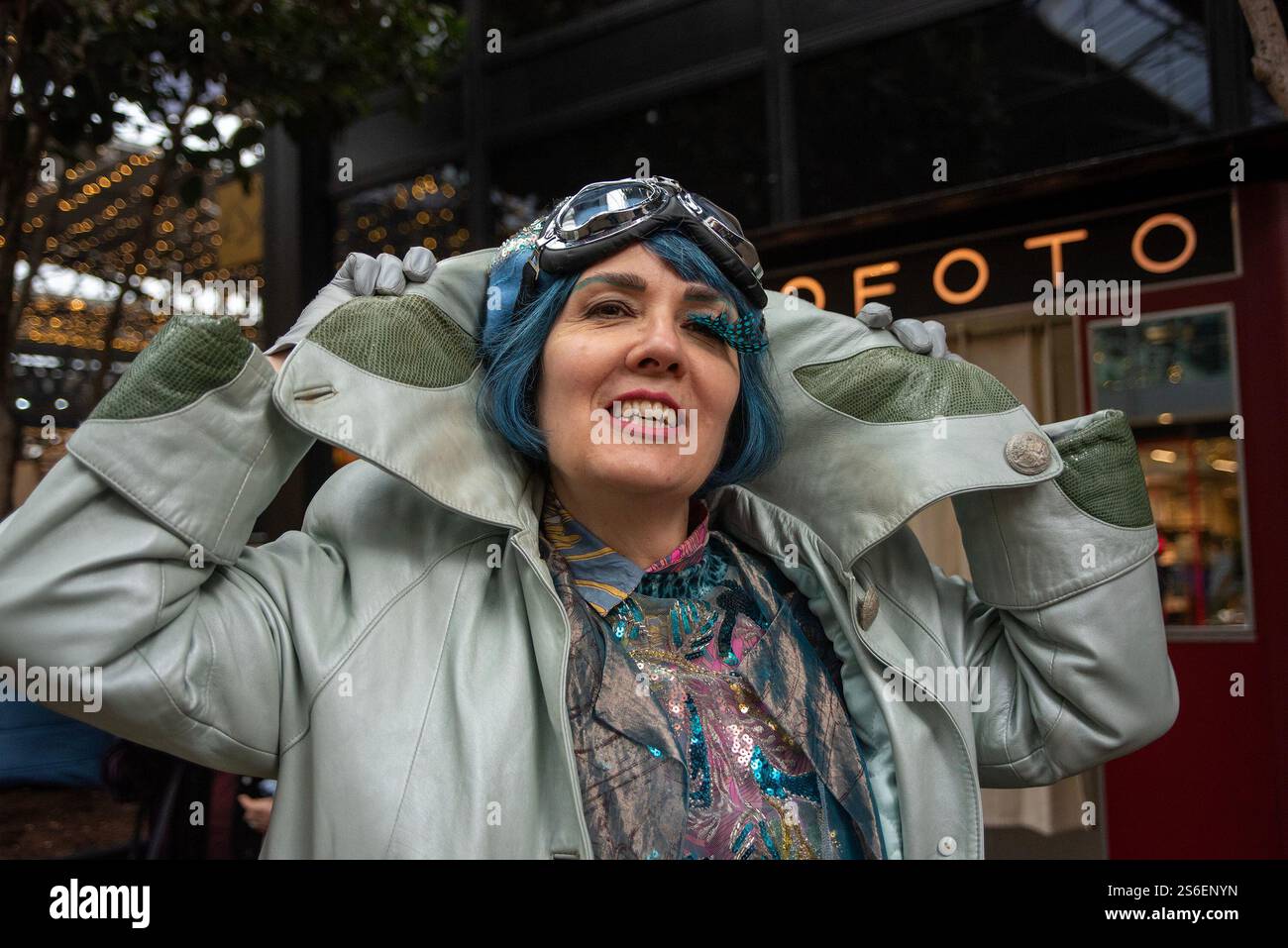 London, UK. 16th Jan, 2025. A female participant poses for a photo ...
