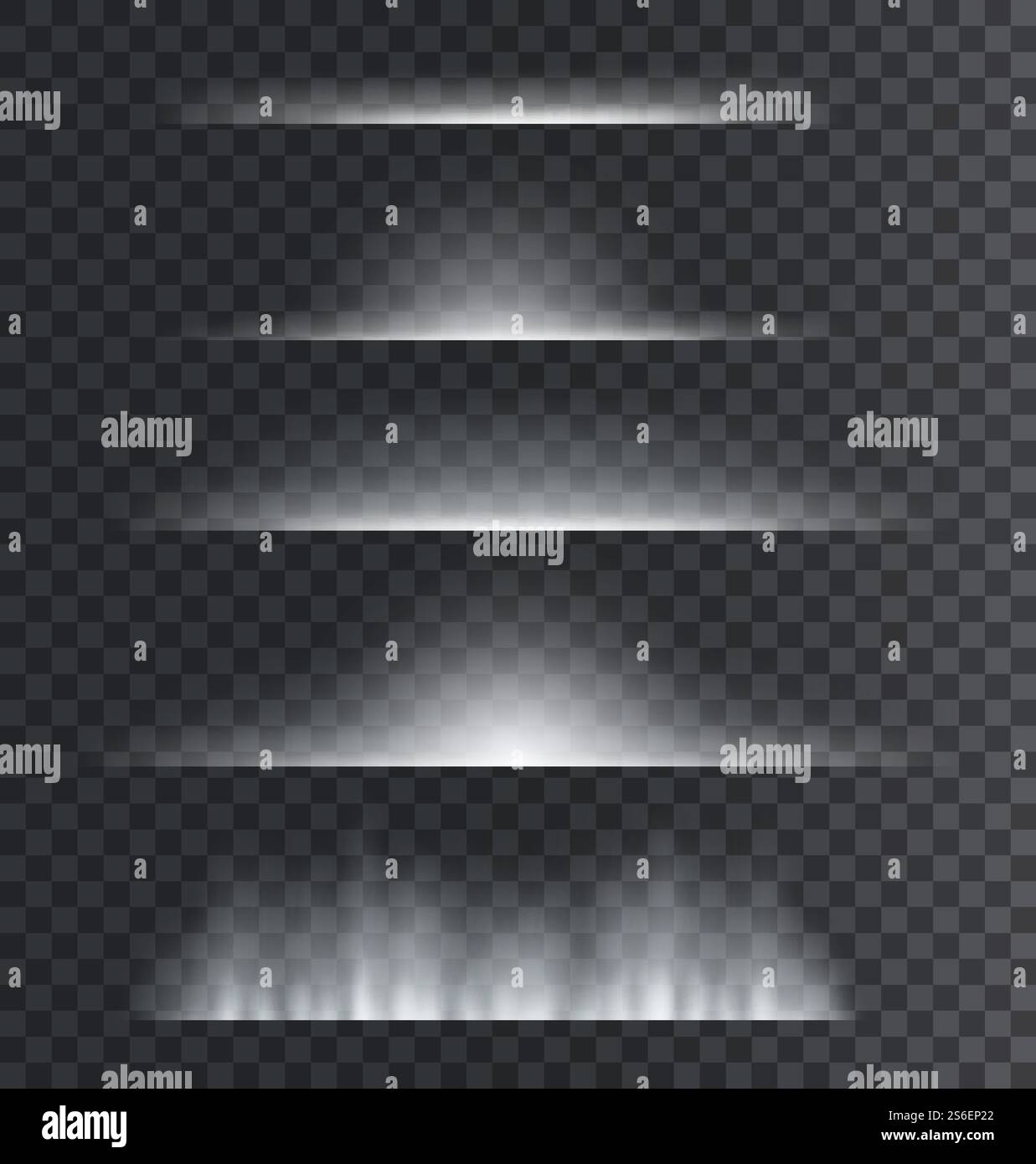 Light dividers. Abstract lens flares, line shining borders with glowing stars lights and ...