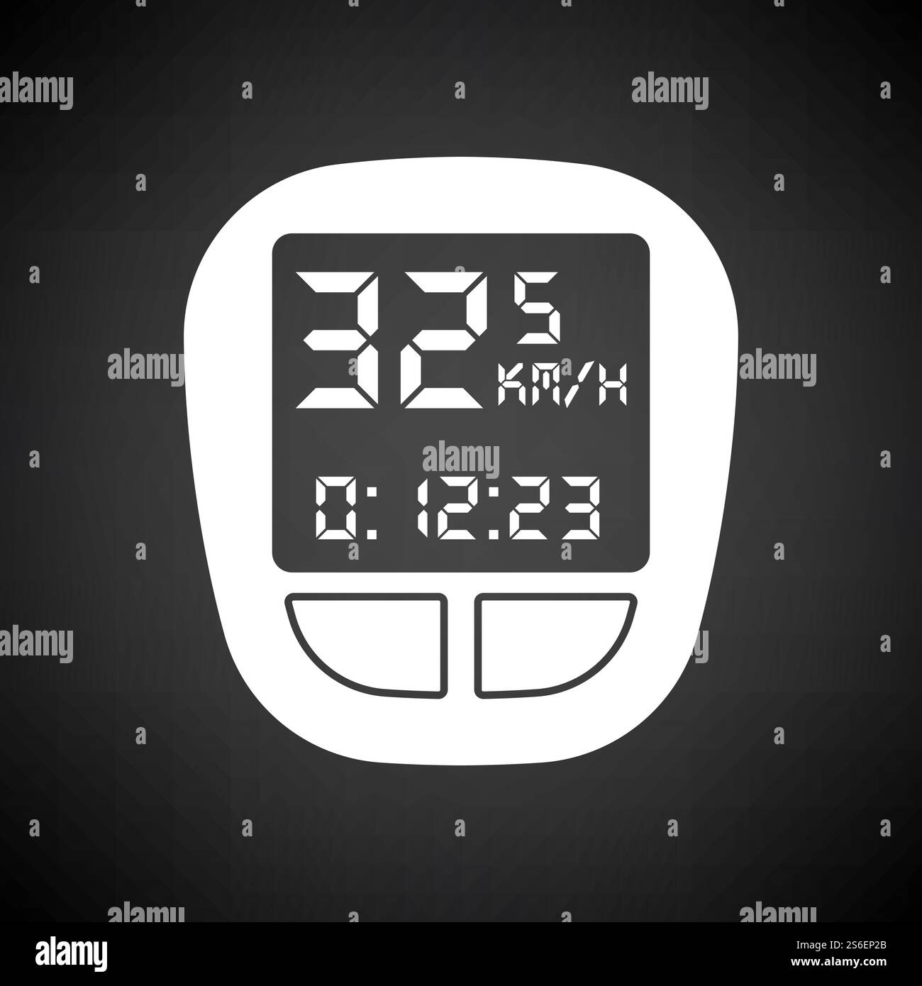 Bike Computer Icon. White on Black Background. Vector Illustration ...