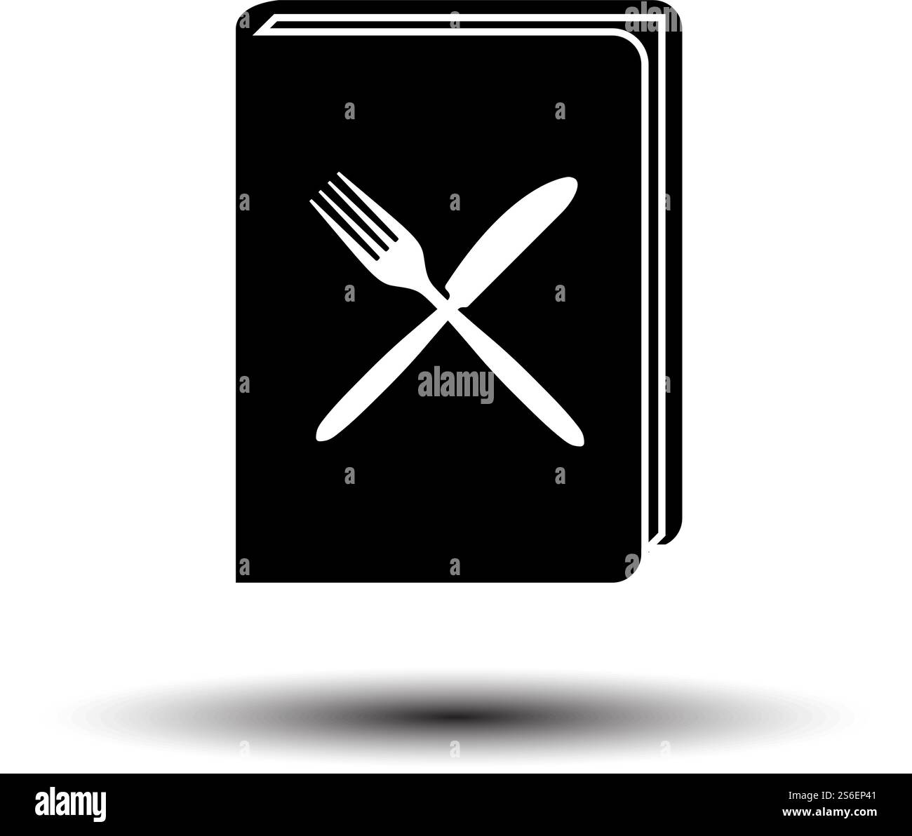 Menu Book Icon. Black on White Background With Shadow. Vector ...