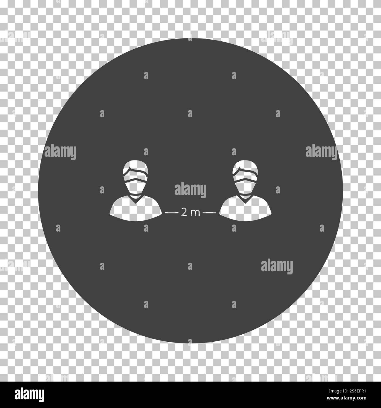 Social Distance Icon. Subtract Stencil Design on Tranparency Grid ...