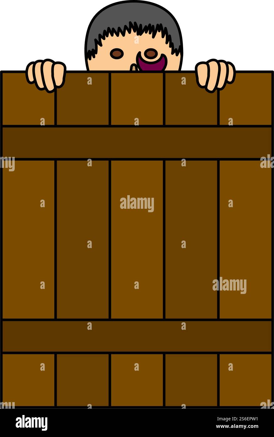 Criminal Peeping From Fence Icon. Editable Outline With Color Fill ...