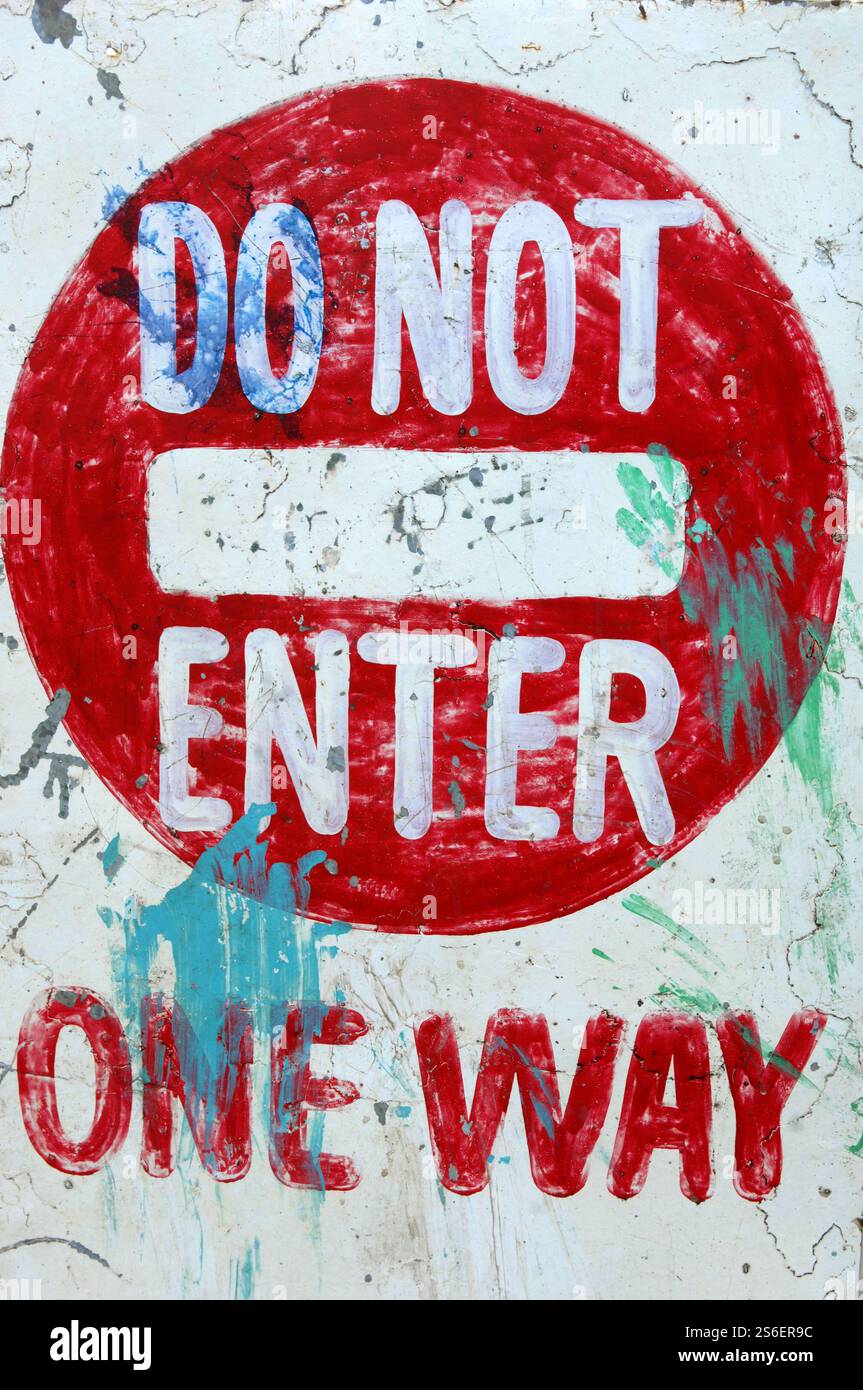 Do Not Enter One Way Sign, Cadiz City, Negros Occidental, Philippines ...