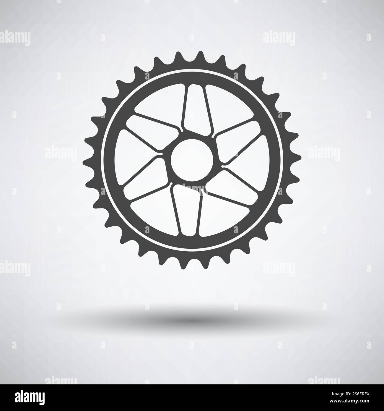 Bike Gear Star Icon. Dark Gray on Gray Background With Round Shadow ...