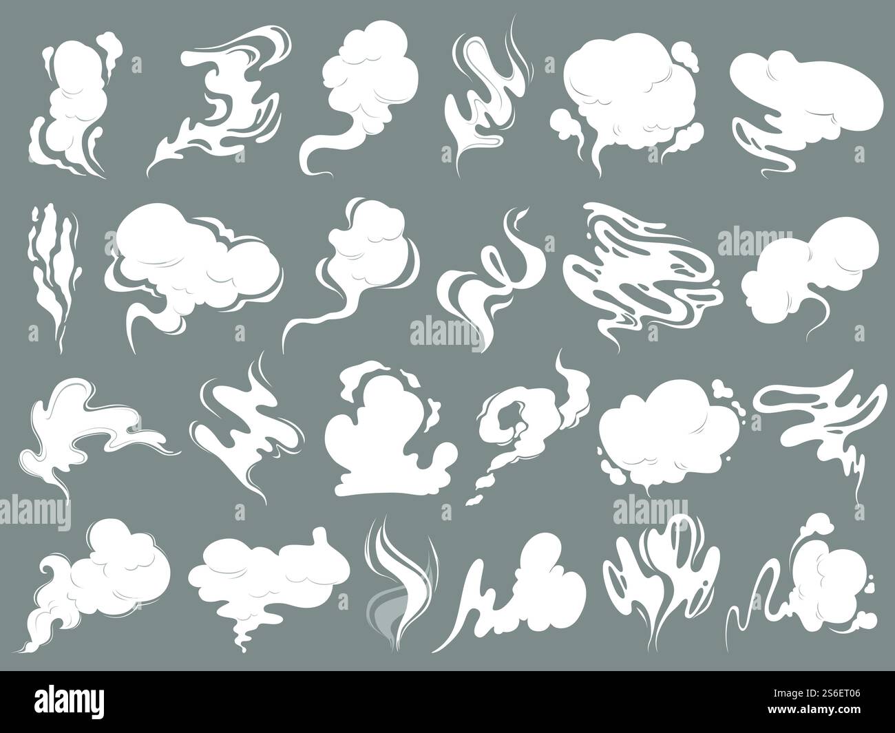 Smell clouds. Smoke from vapour or food toxic smell vector cartoon ...