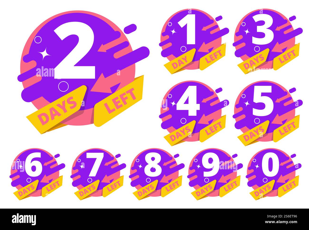 Days left. Countdown hours clock time business badges vector template ...