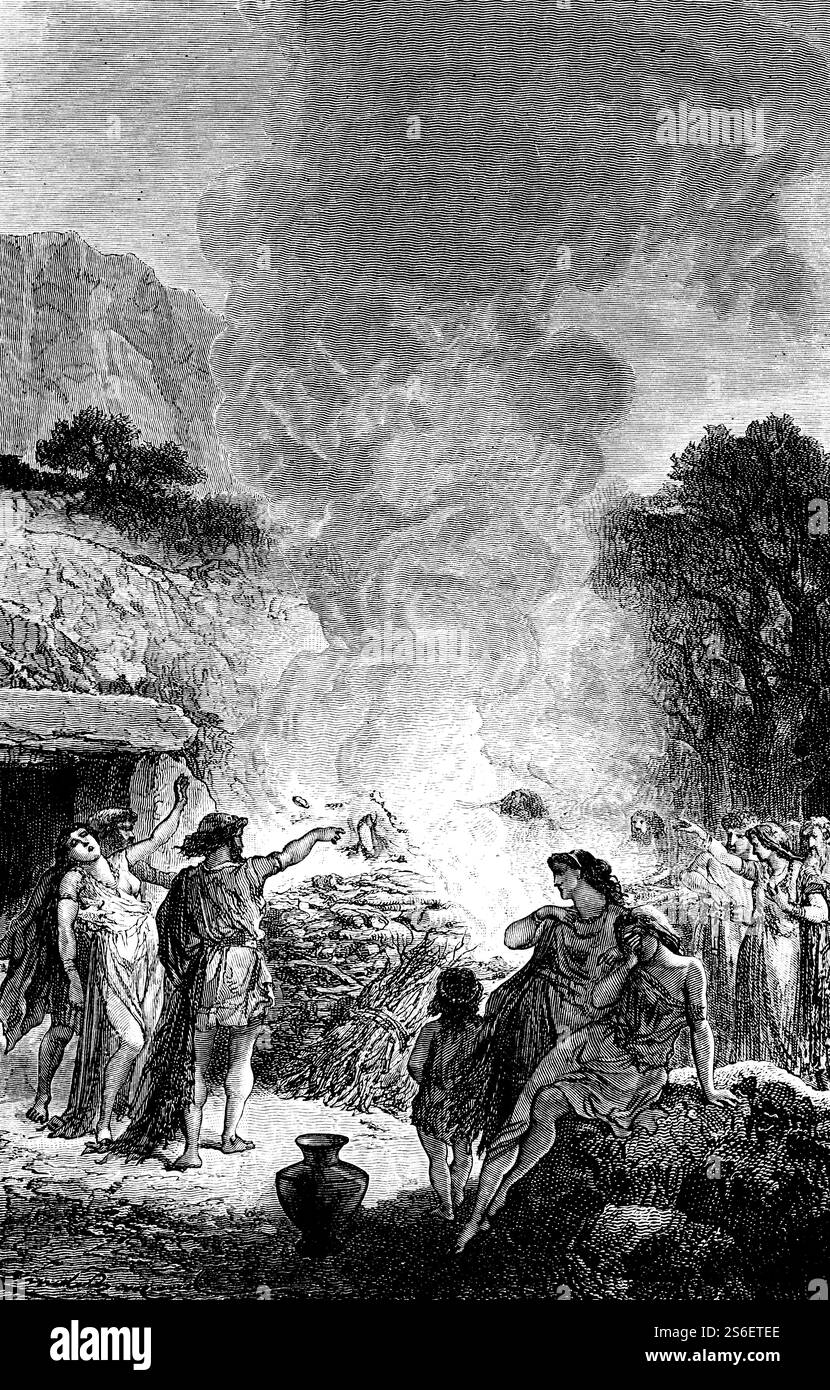 Burial and cremation, pre-Christian rites, burning of the dead ...