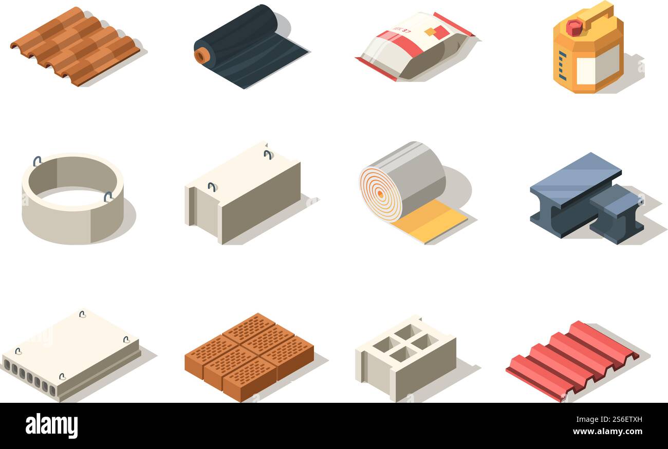 Construction icon. Material for industrial builders wood bricks pile ...