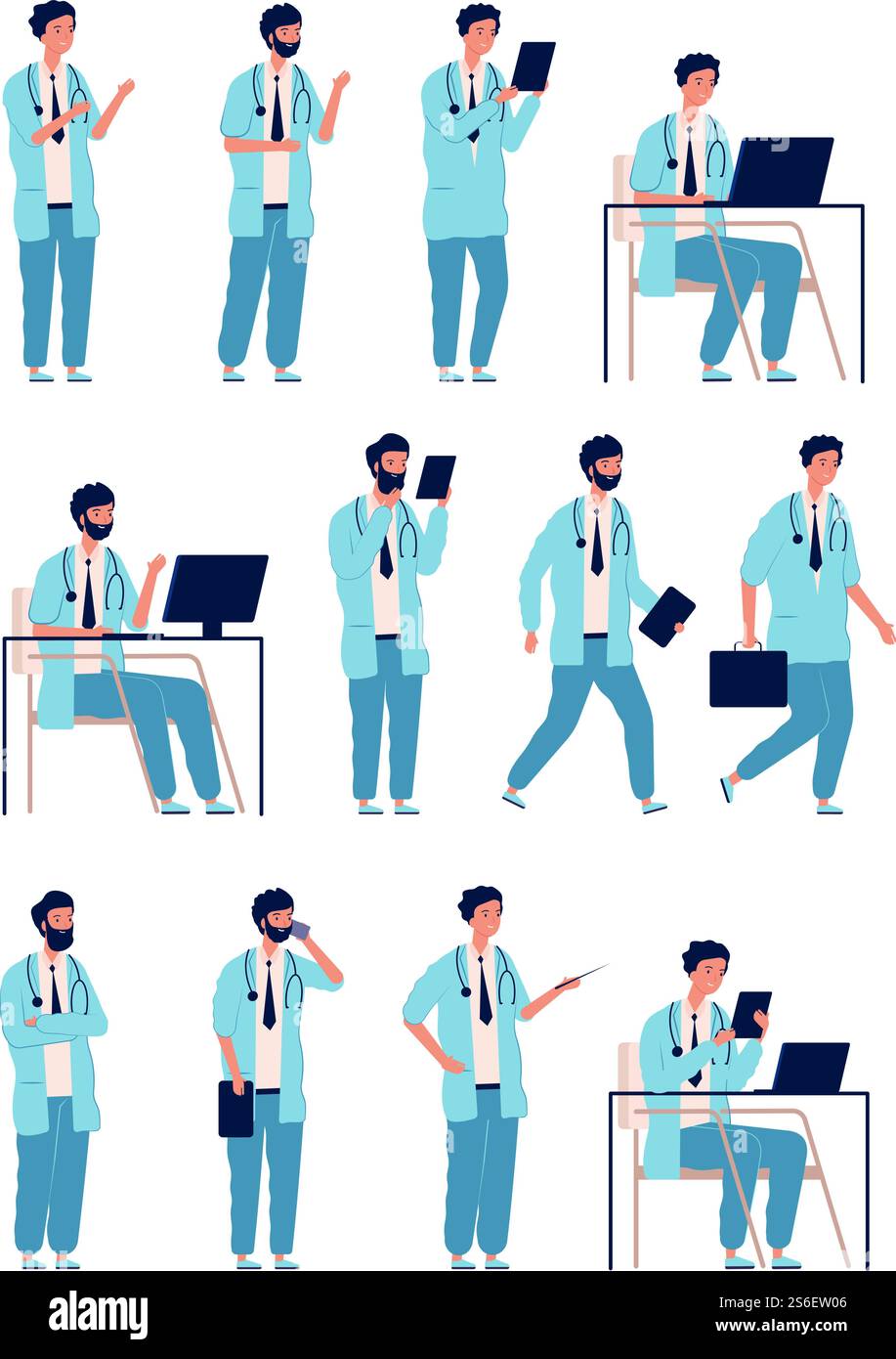 Doctor male. Healthcare medical person at work manager man vector ...