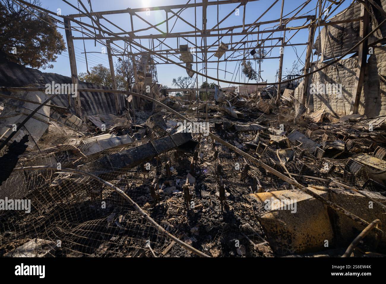 The interior classroom of the Marquez School lays in ruins during the ...