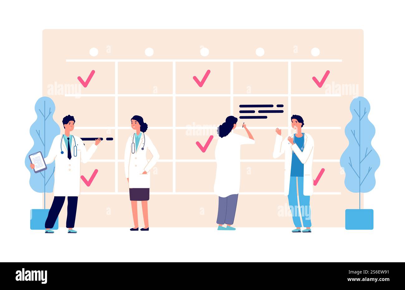 Medical schedule. Doctors work schedule vector illustration. Clinic ...