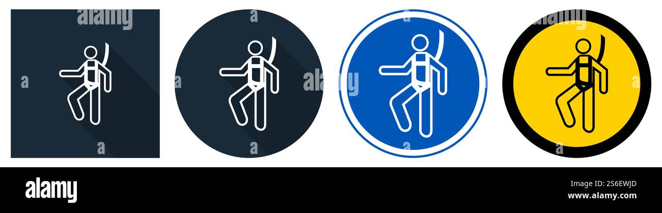 Symbol Wear Safety Harness Sign on black background,vector illustration ...