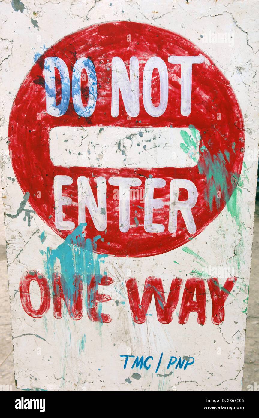 Do Not Enter One Way Sign, Cadiz City, Negros Occidental, Philippines ...