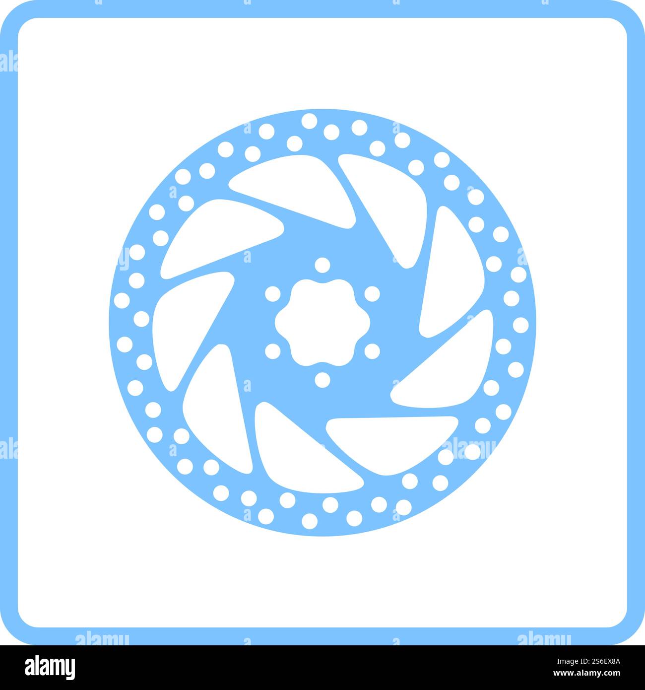 Bike Brake Disc Icon. Blue Frame Design. Vector Illustration Stock ...