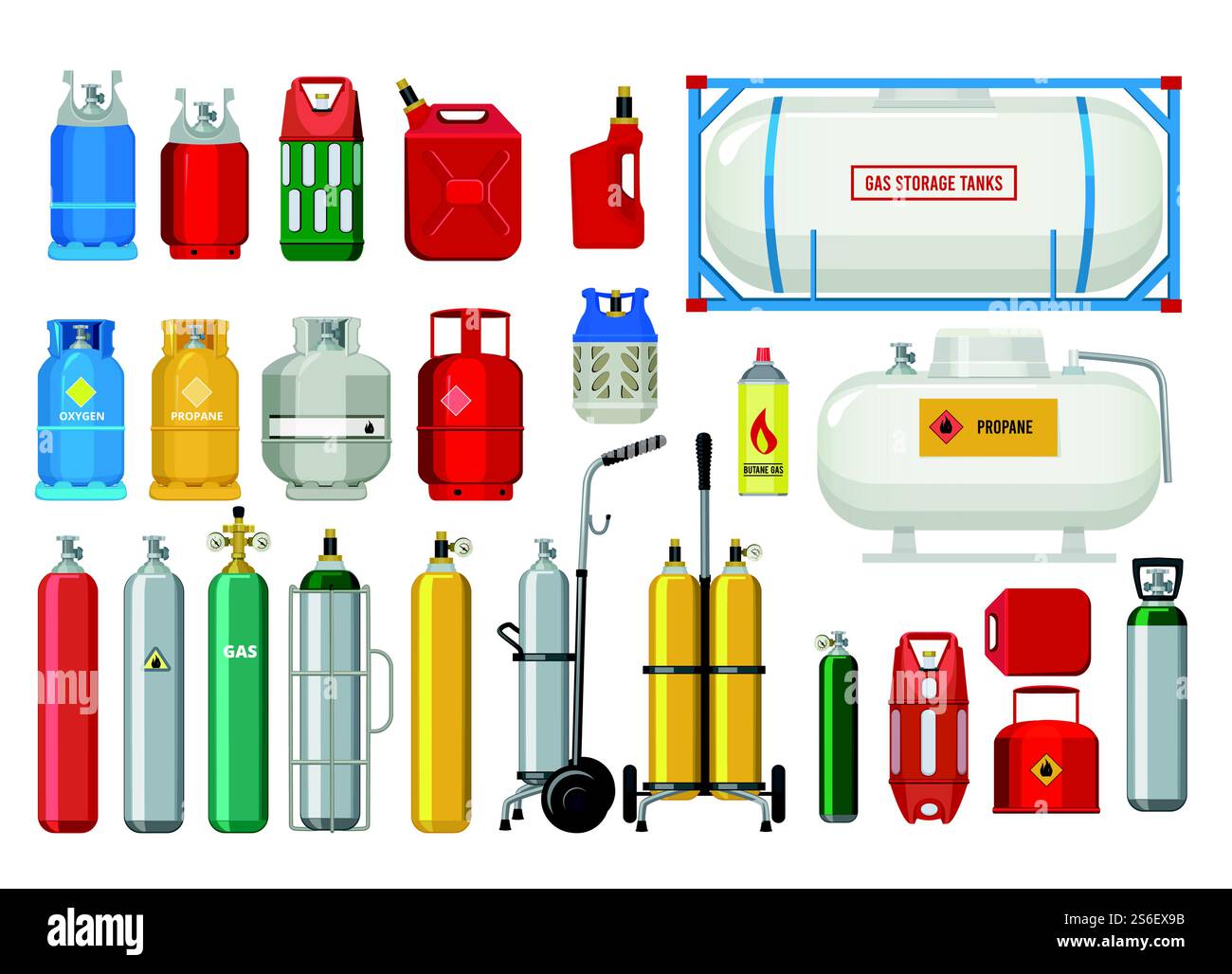 Propane tanks. Gas safety ballons dangerous oxygen or propane vector ...