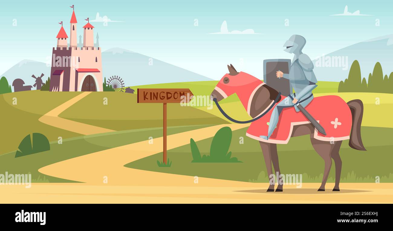 Medieval knight background. Historical armored characters outdoor ...