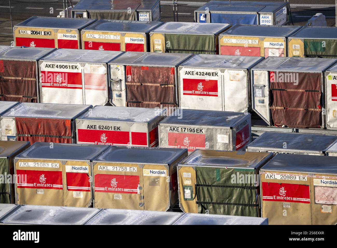 Duesseldorf Airport, Unit Load Devices, ULD, containers for baggage and ...