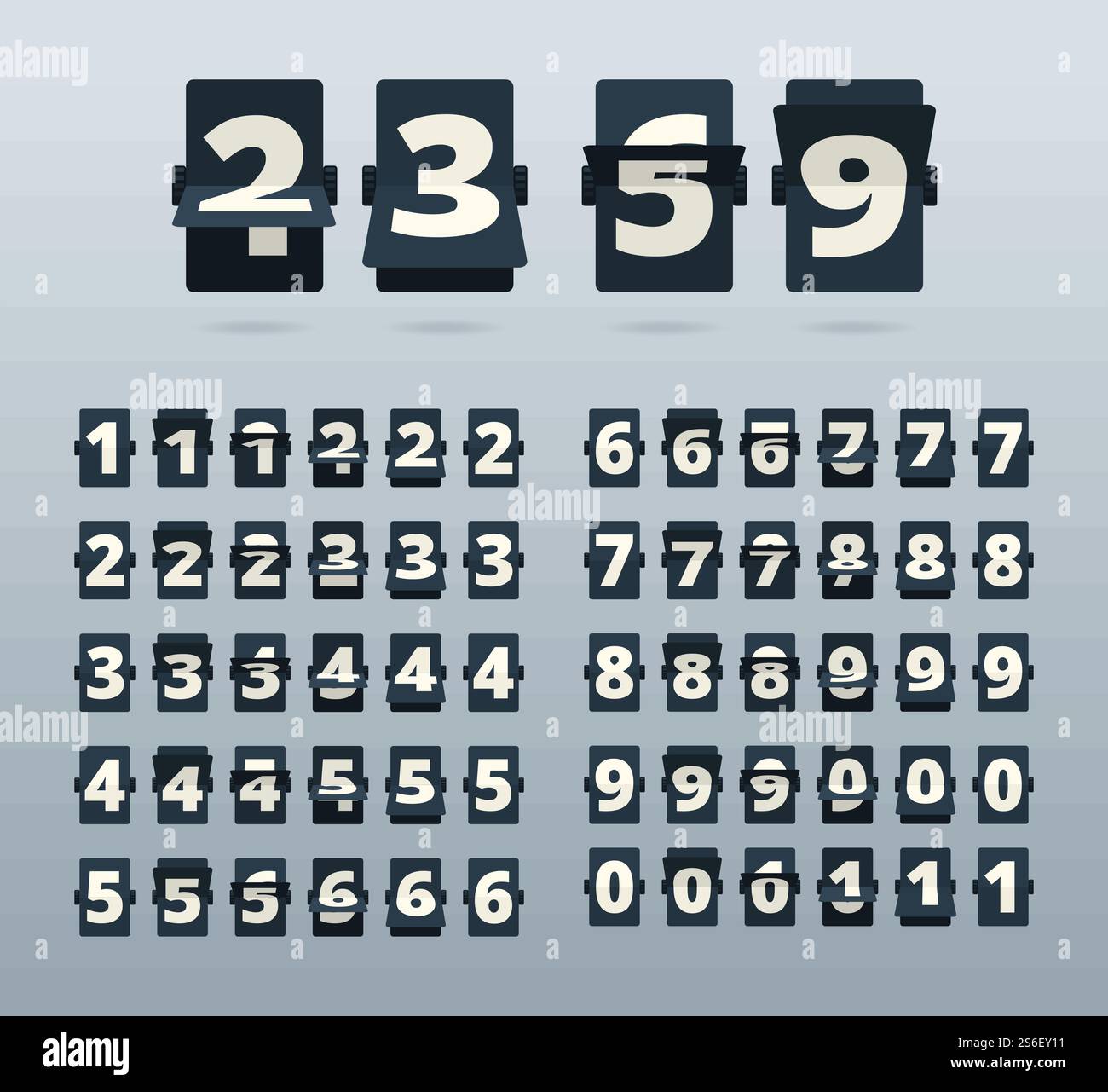 Time numbers. Flip clock template countdown vector template ...