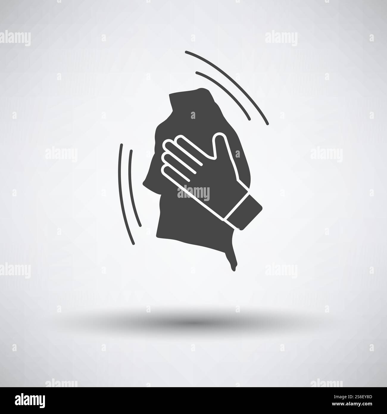 Wet Cleaning Icon. Dark Gray on Gray Background With Round Shadow ...