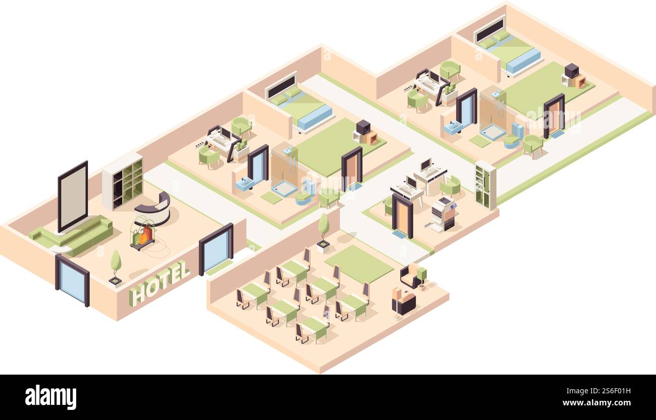 Hotel interior. Modern luxury hotel rooms lounge zone pool comfortable ...