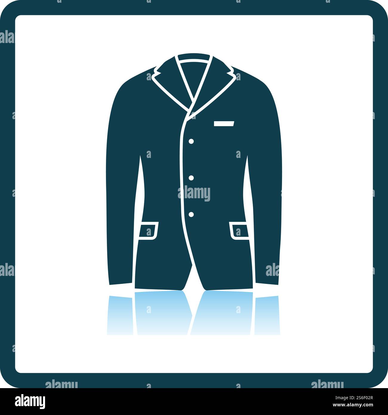 Business Suit Icon. Square Shadow Reflection Design. Vector ...