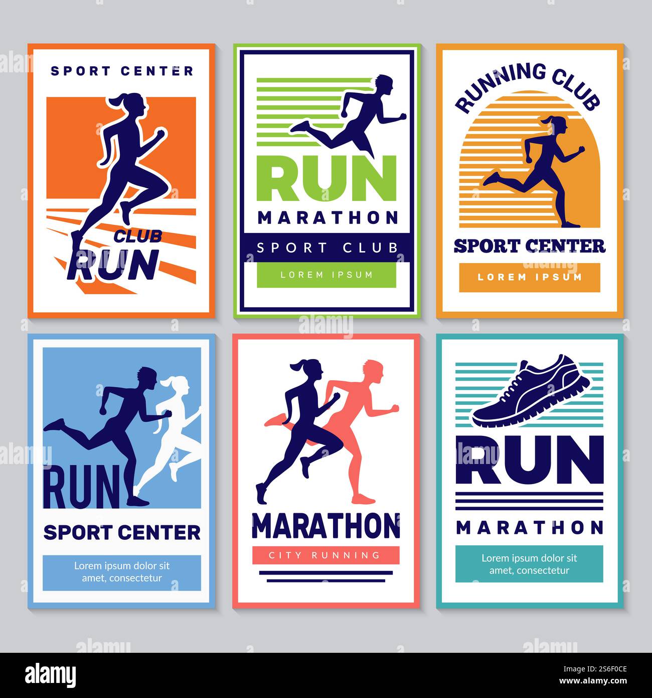 Running club poster. Marathon winners sportsmen athletes fitness for ...