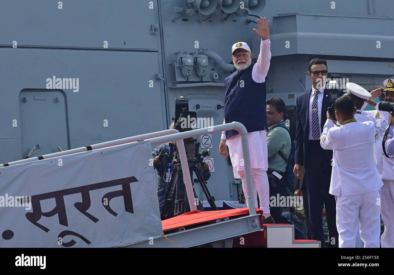 Mumbai, India. 15th Jan, 2025. MUMBAI, INDIA - JANUARY 15: PM Narendra ...