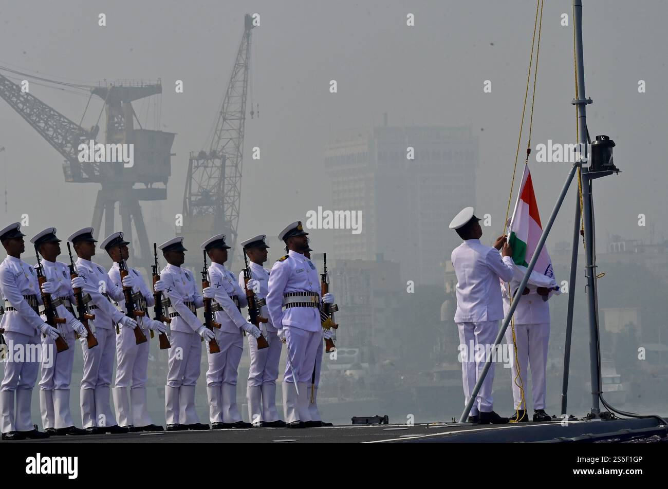 MUMBAI, INDIA - JANUARY 15: INS Surat commissioned in Indian Navy at ...