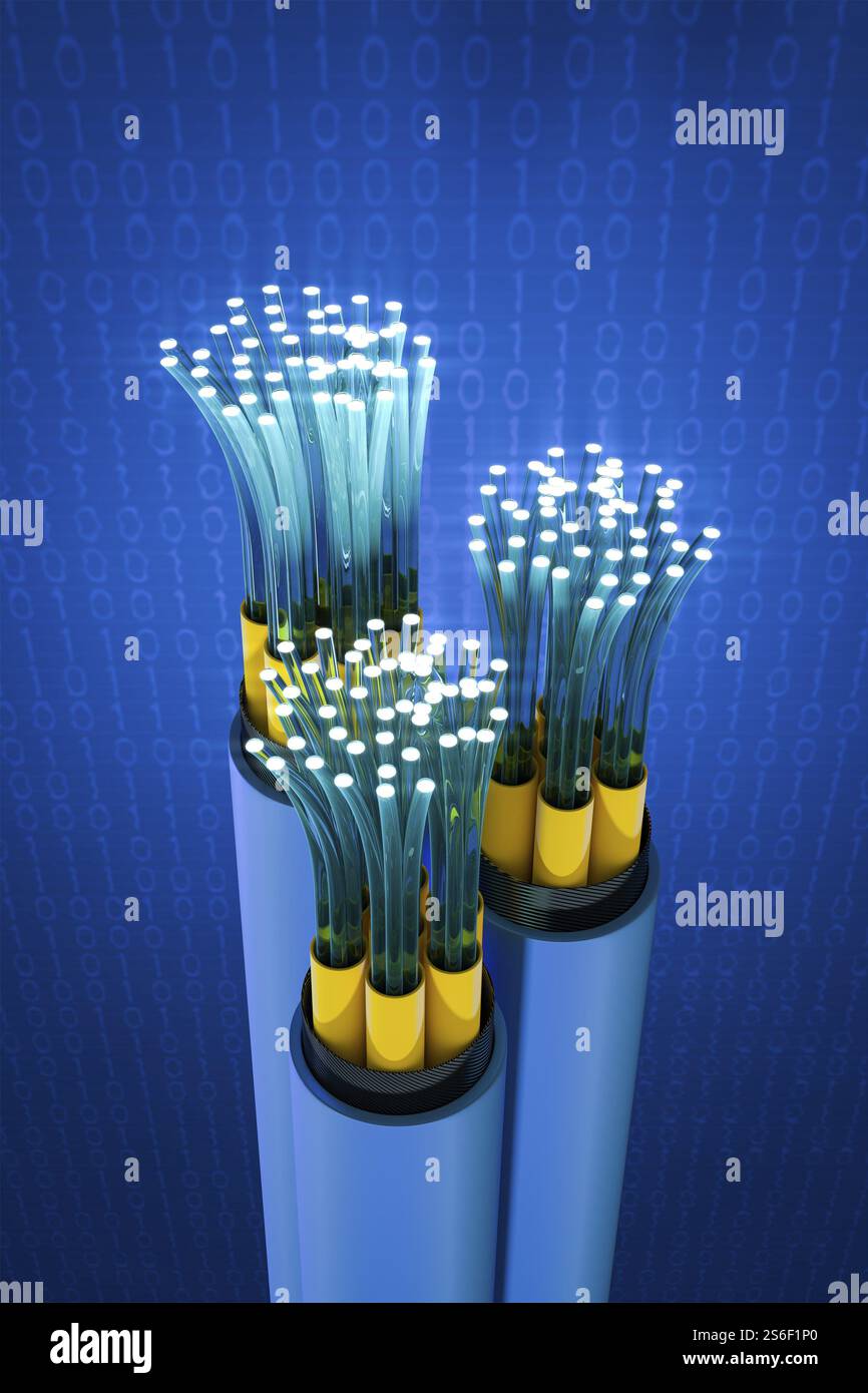 3d rendering of a fiber optic cable Stock Photo - Alamy