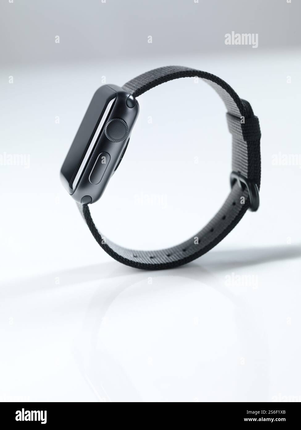 Apple Watch series 2 stylish smartwatch side view isolated on light ...