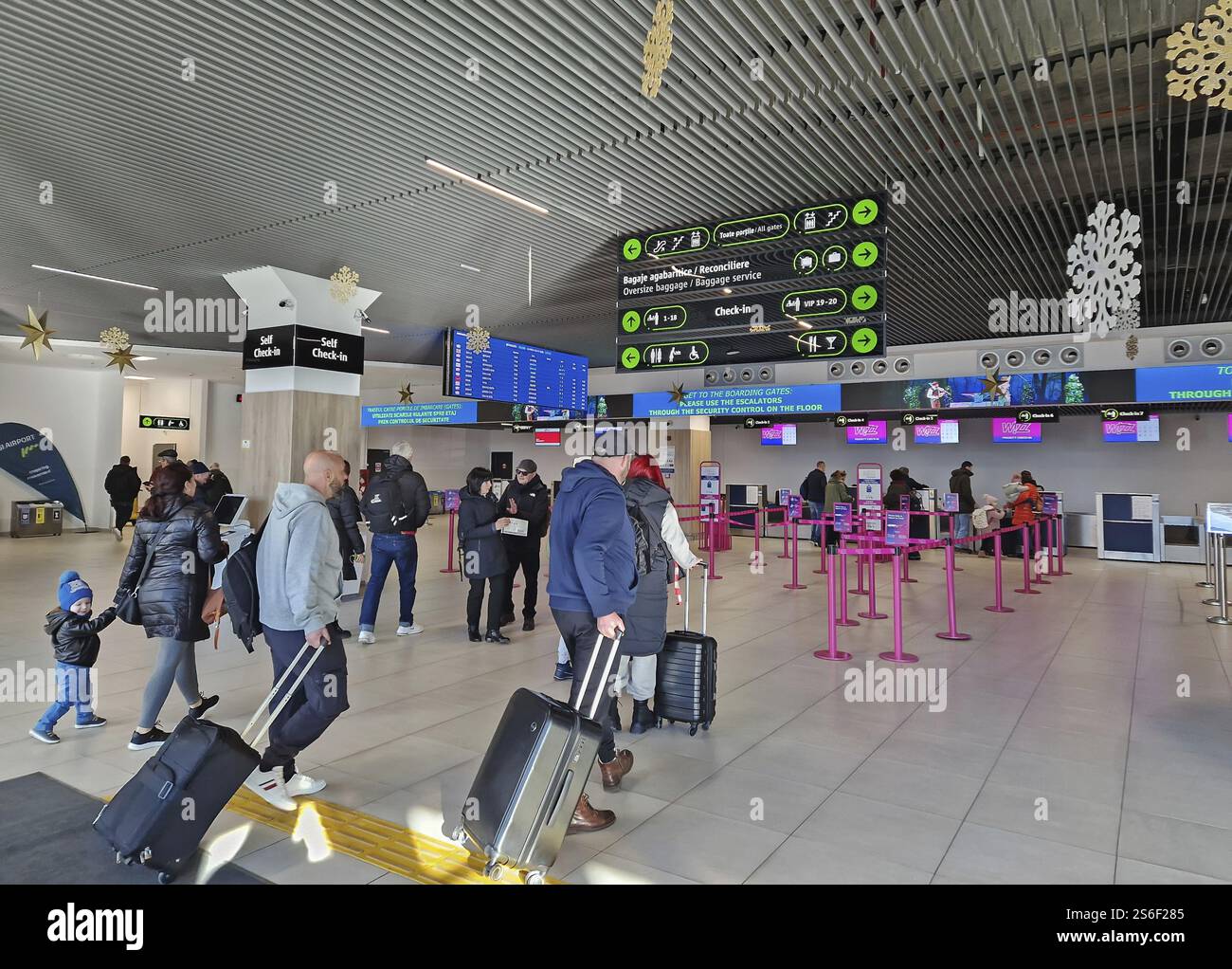 IASI, ROMANIA - JANUARY 5, 2025 Modern Iasi airport indoors view of the ...